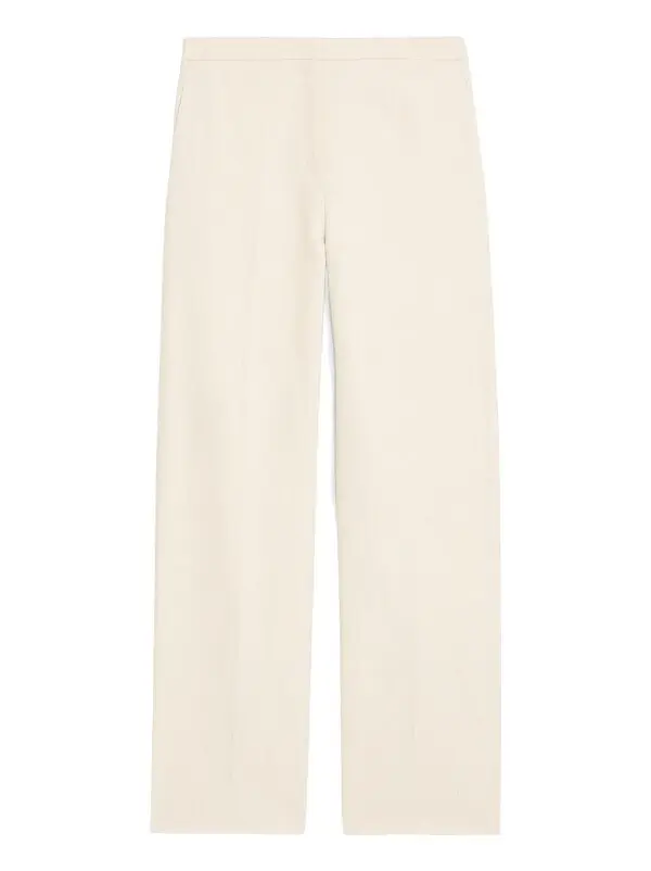 Loulou De Saison Slub Cotton-blend Twill Straight-leg Pants - Ivory
