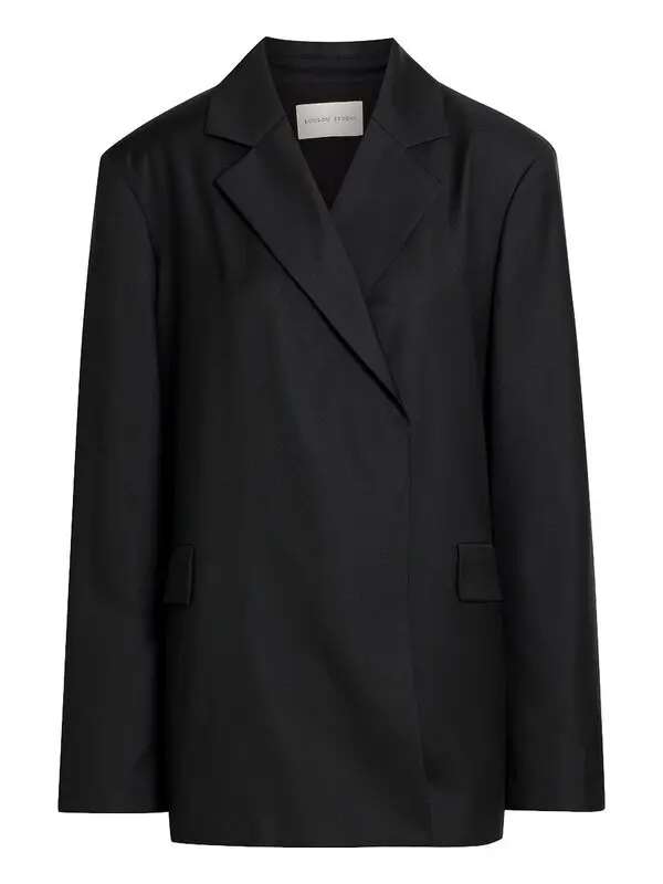 Loulou De Saison Arlo Double-breasted Wool-twill Blazer - Black