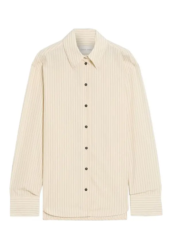 Loulou De Saison Alim Pinstriped Cotton-poplin Shirt - Ivory
