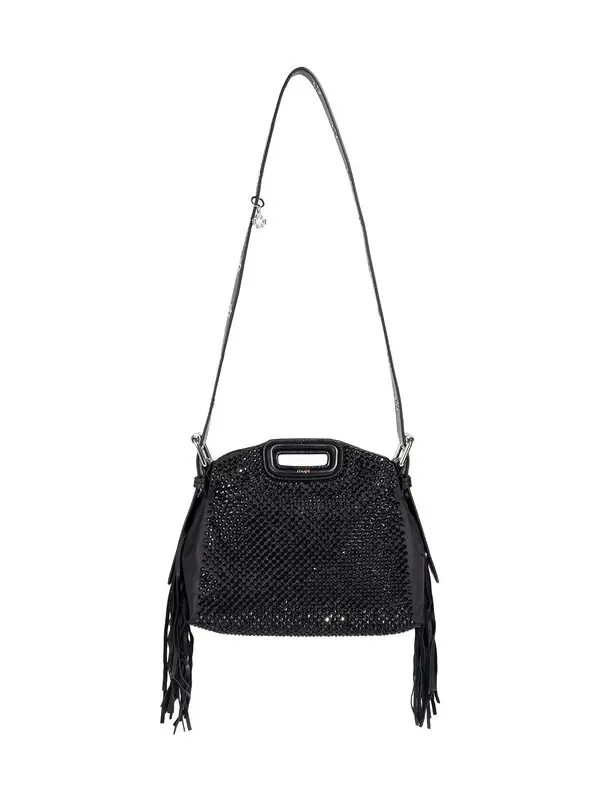 Maje Embellished Fringed Shell Tote - Black