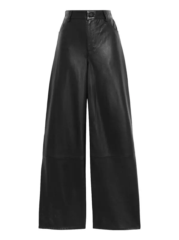 Loulou De Saison Figaria Leather Wide-leg Pants - Black