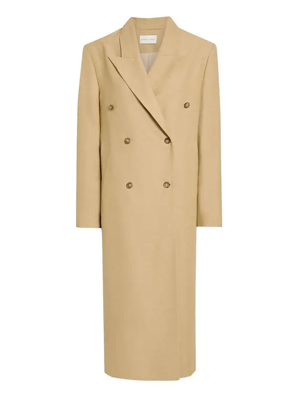 Loulou De Saison Temo Double-breasted Shantung Coat - Sand