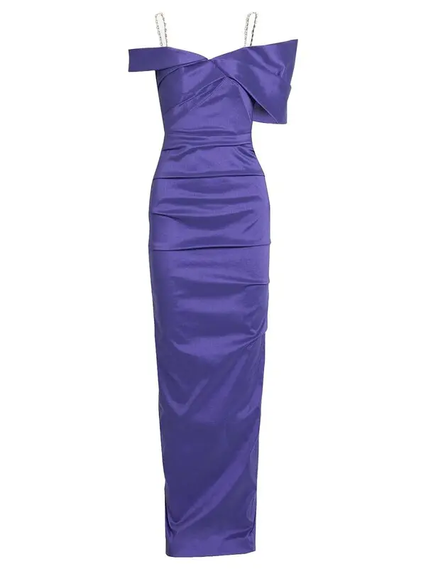 Rachel Gilbert Dahli Cold-shoulder Gown - Purple
