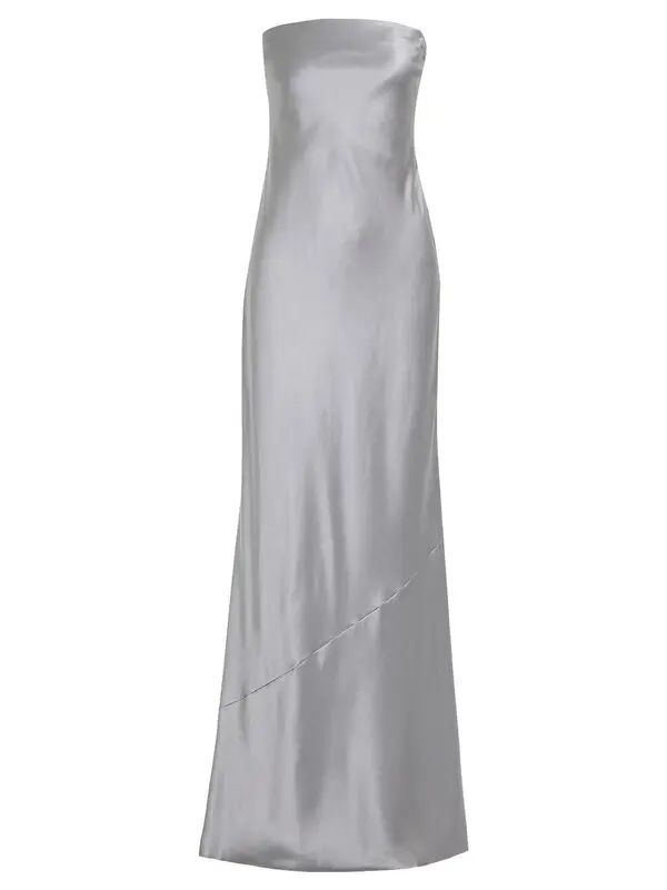 Retrofete Keaton Strapless Draped Maxi Dress - Gray