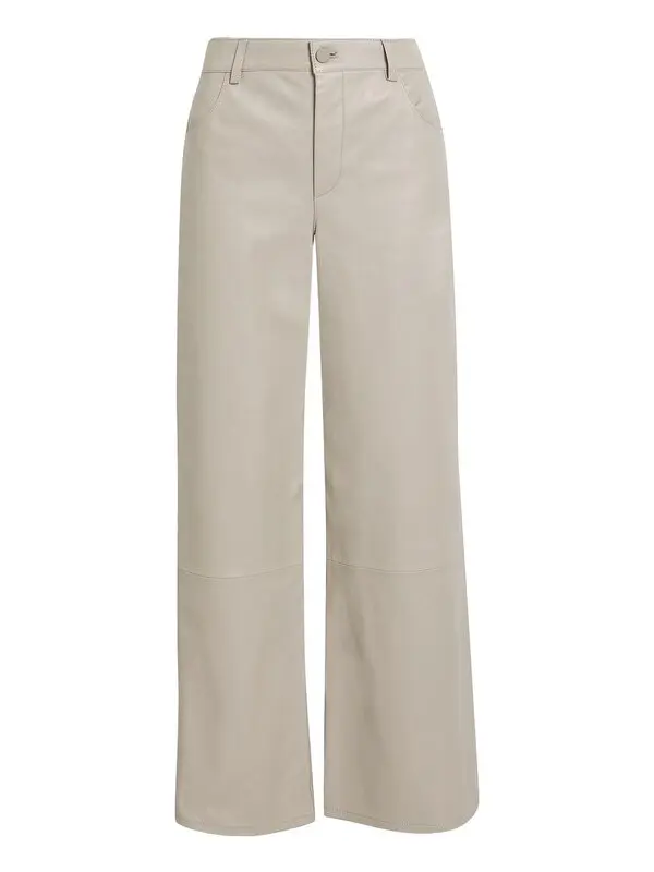 Loulou De Saison Figari Leather Wide-leg Pants - Gray