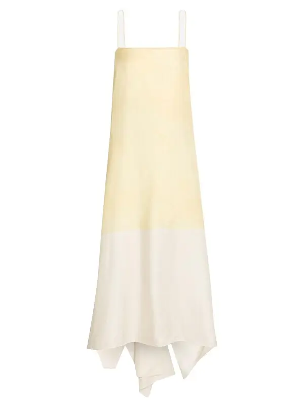 ESSE STUDIOS Optimista Draped Dégradé Silk-twill Midi Dress - Pastel Yellow