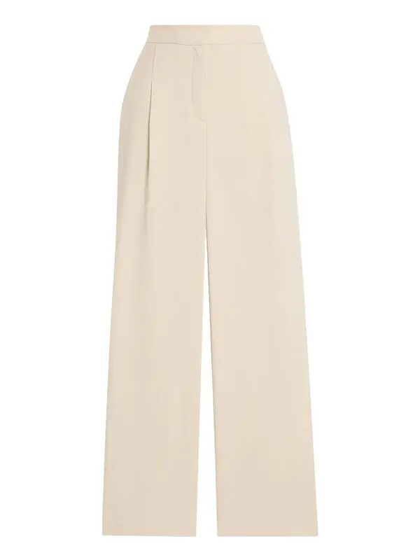 Loulou De Saison Osilo Straight-leg Wool-blend Twill Pants - Beige