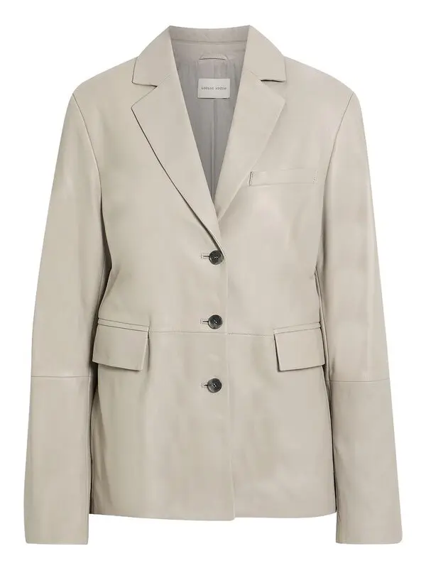 Loulou De Saison Leather Blazer - Gray