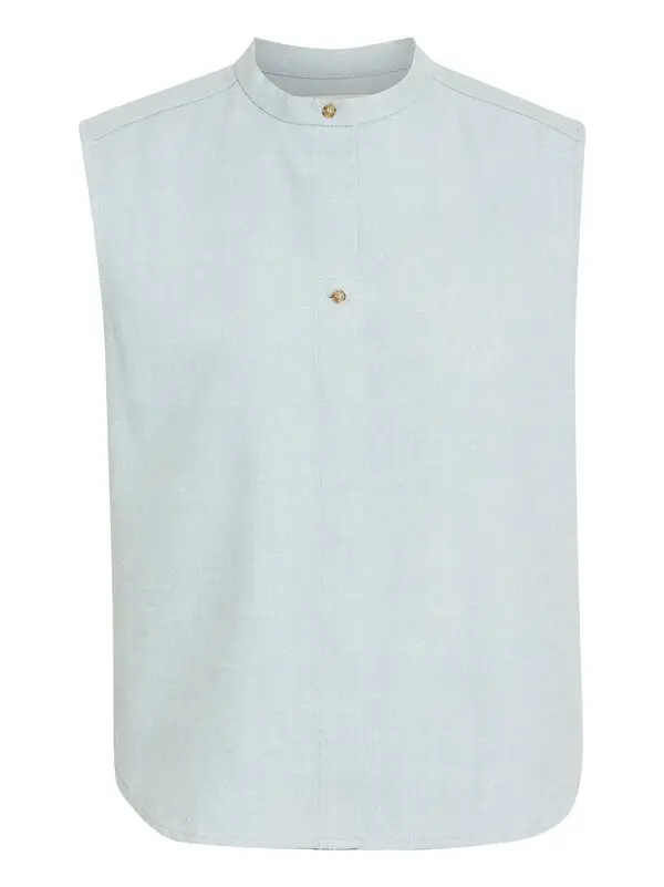 Loulou De Saison Lino Slub Cottonblend Twill Shirt - Sky Blue
