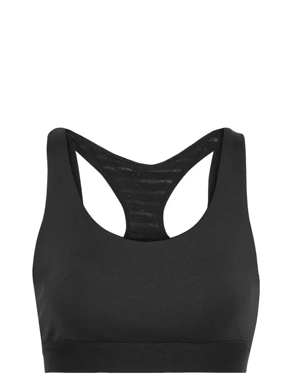 Koral Vertex Disconnect Cutout Metallic Meshpaneled Stretch Sports Bra - Black