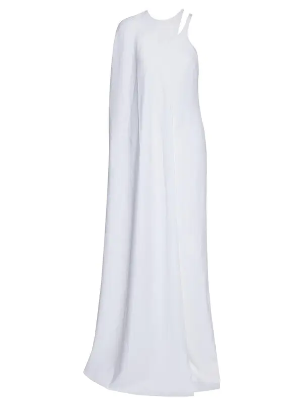 Stella McCartney One-shoulder Layered Crepe Gown - White