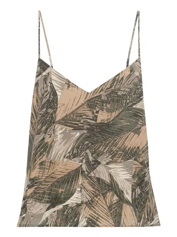 L'Agence Jane Printed Silk-habotai Camisole - Sand