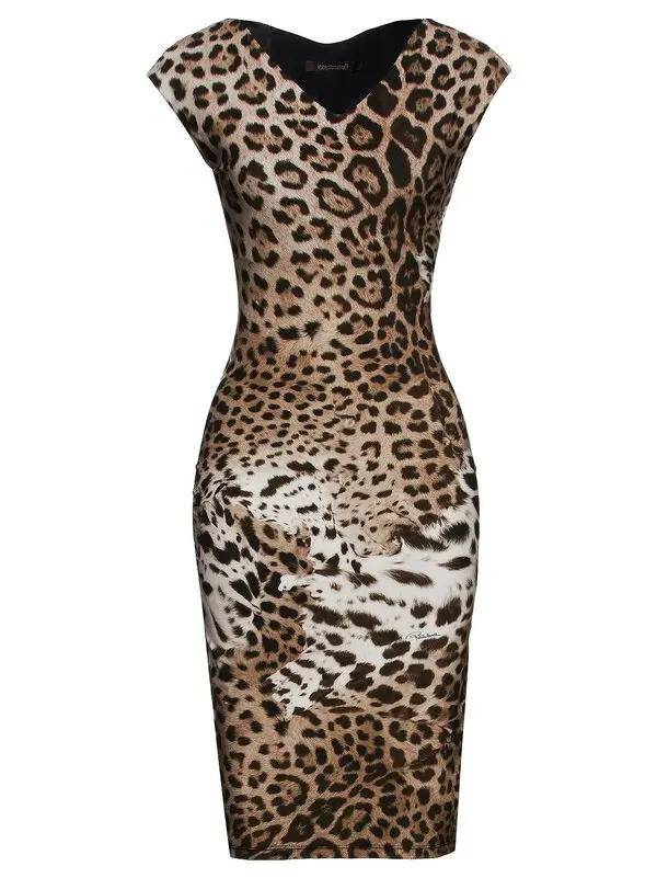 Roberto Cavalli Leopard-print Stretch-jersey Dress - Animal Print