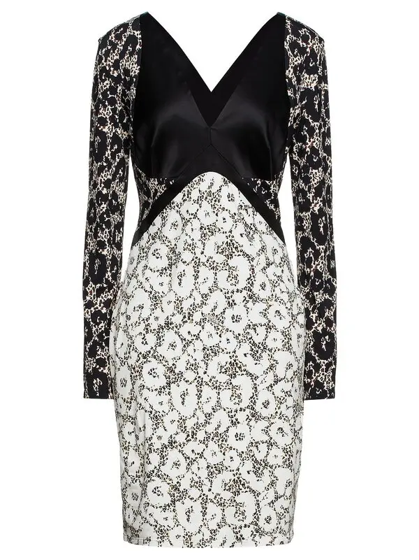 Roberto Cavalli Paneled Leopard-print Dress - Black