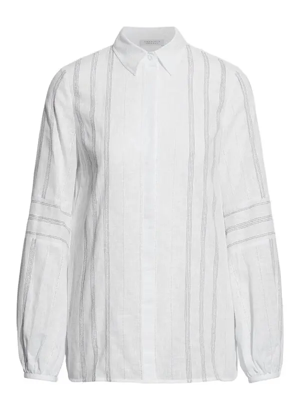 Gabriela Hearst Abbey Lattice-trimmed Cotton Shirt - White