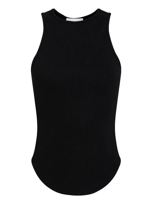 Zimmermann Ribbed Stretch-cotton Jersey Tank - Black
