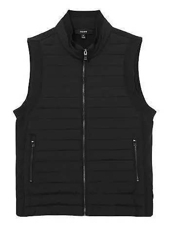 REISS Cotton-blend Gilet - Black