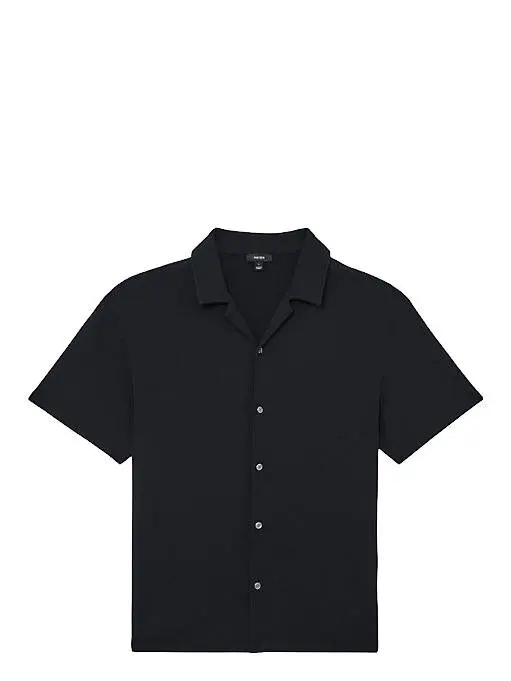 REISS Cedric Textured Stretch-woven Shirt - Navy