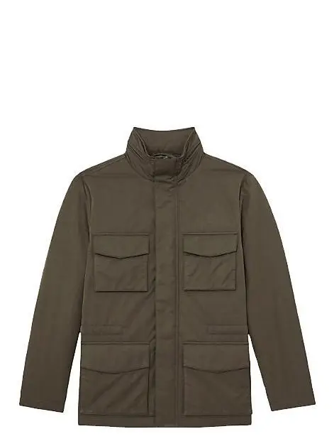 REISS Cotton-blend Padded Jacket - Khaki Green