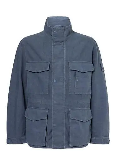 Stone Island Multi-pocket Linen-blend Jacket - Slate Blue