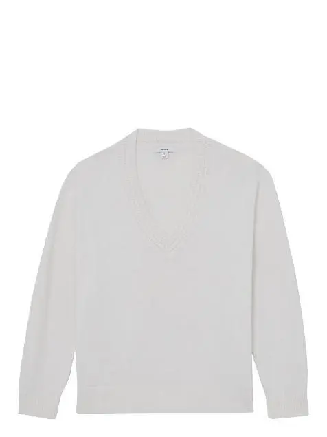 REISS Cotton And Wool-blend Jumper - Ivory