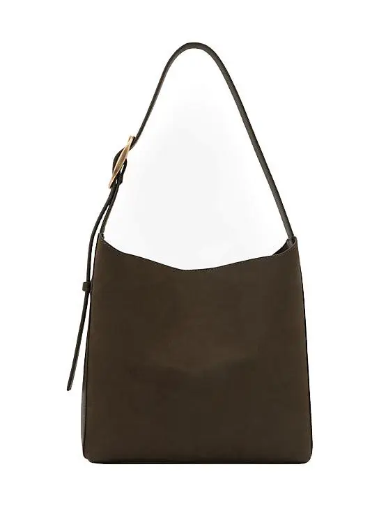 REISS Greta Suede And Leather Tote Bag - Green