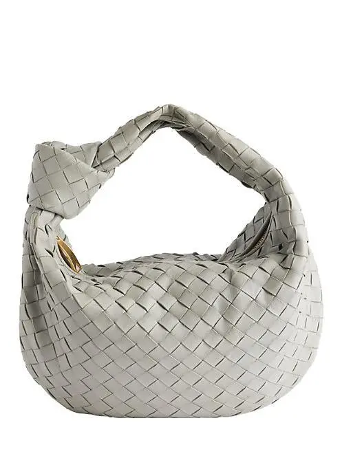 Bottega Veneta Small Jodie Intrecciato Leather Bag - Agate Grey-gold