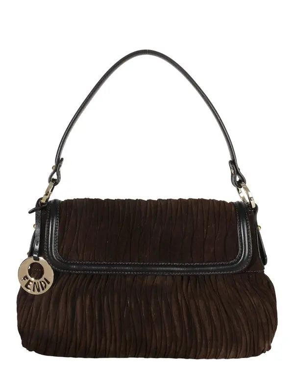 Fendi Vintage Pleated Suede Baguette Bag - Brown