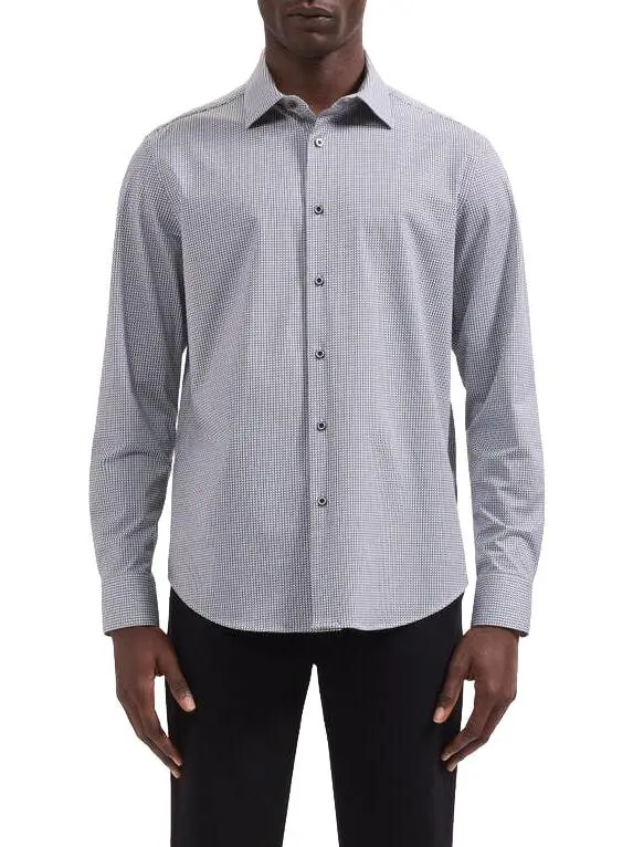 Bugatchi James Ooohcotton® Geometric Print Button-up Shirt - White
