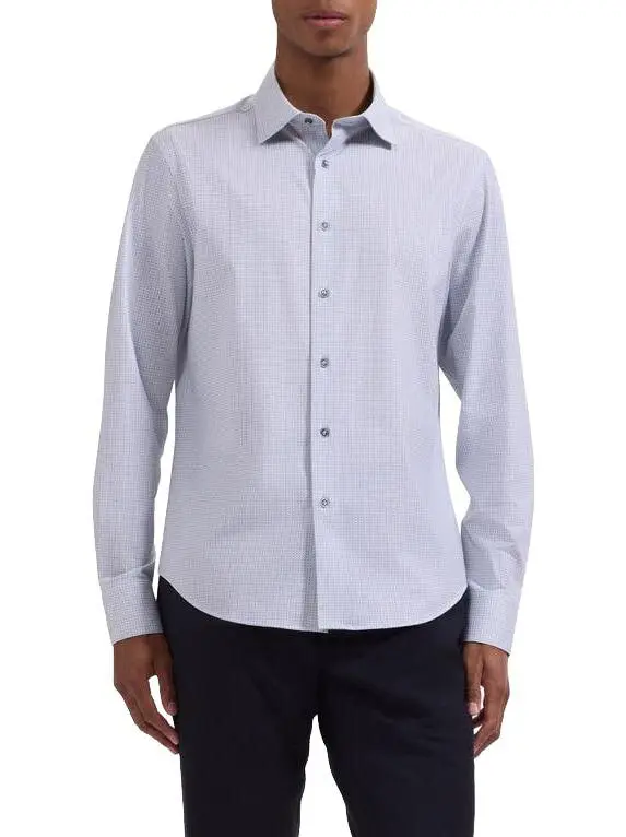 Bugatchi James Ooohcotton® Geo Print Button-up Shirt - Platinum