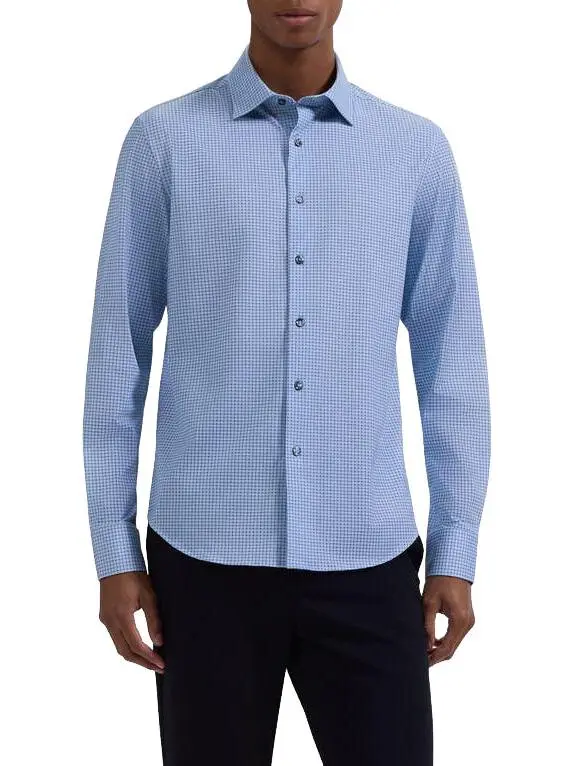 Bugatchi James Ooohcotton® Geo Print Button-up Shirt - Air Blue