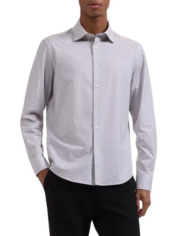 Bugatchi James Ooohcotton® Geometric Print Button-up Shirt - Limestone