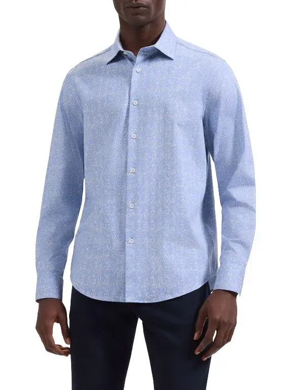 Bugatchi Jimmy Ooohcotton® Abstract Print Button-up Shirt - Air Blue