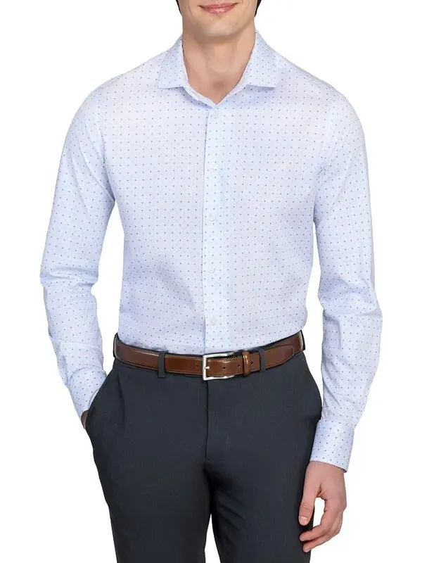 W.R.K Slim Fit Metro Diamond Reworked Dress Shirt - White/blue