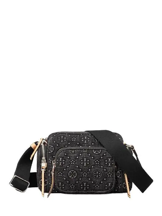 Tory Burch T Monogram Denim Pocket Crossbody Bag - Black