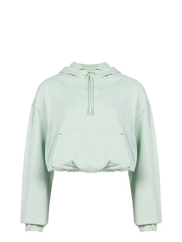 PCFG Cropped Hoodie - Light Green Surf Spray