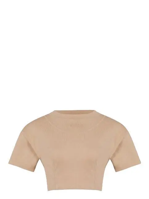 PCFG Pure Cotton Crop T-shirt - Beige Moon Rock