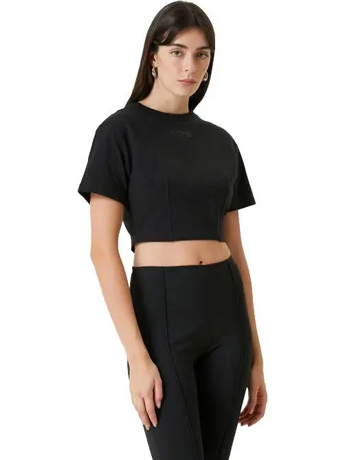 PCFG Pure Cotton Cropped T-shirt - Black