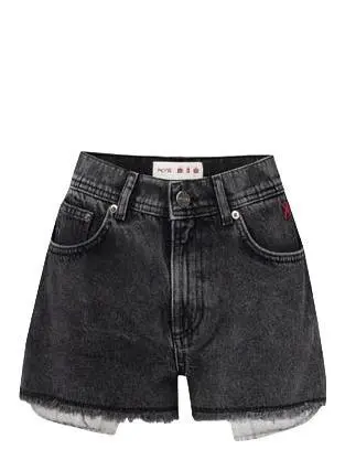 PCFG Free Heaven" Mini Denim Shorts - Black