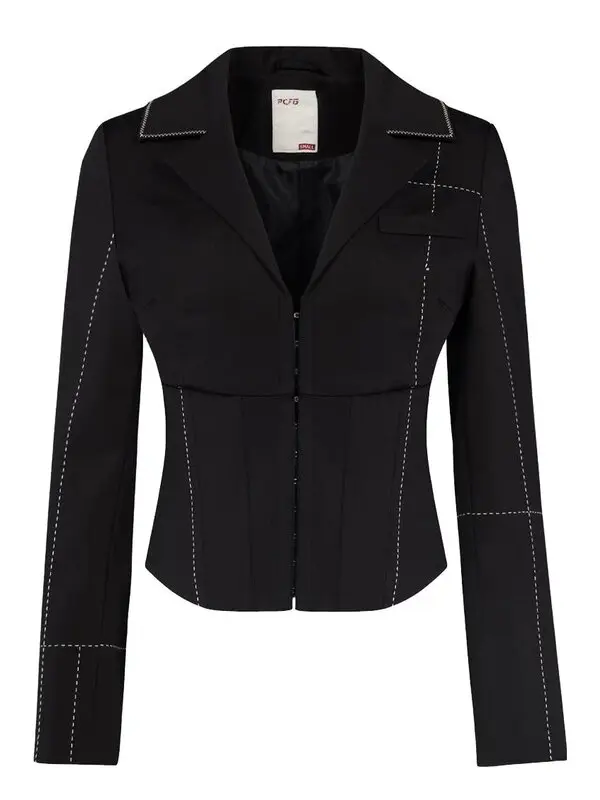 PCFG Corset Stitch Detail Blazer - Black