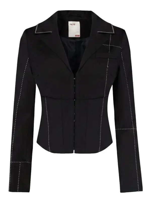 PCFG Corset Stitch Detail Blazer - Black