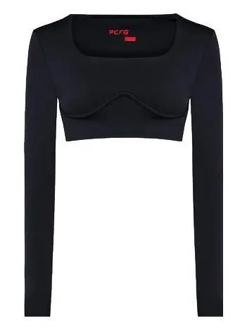 PCFG Free Heaven Long Sleeve Crop Top - Black