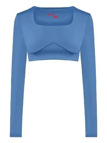 PCFG Free Heaven Long Sleeve Crop Top - Blue