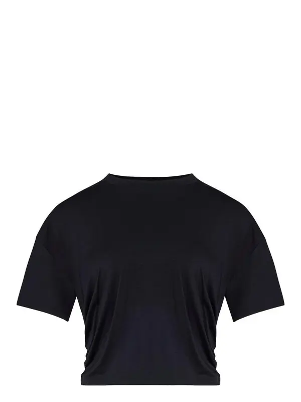 PCFG Cropped Draped T-shirt - Black