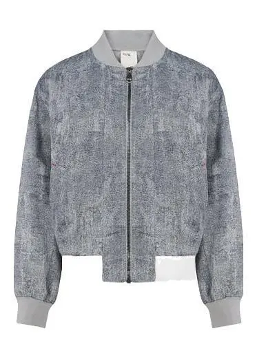 PCFG Linen Blend Bomber Jacket - Grey