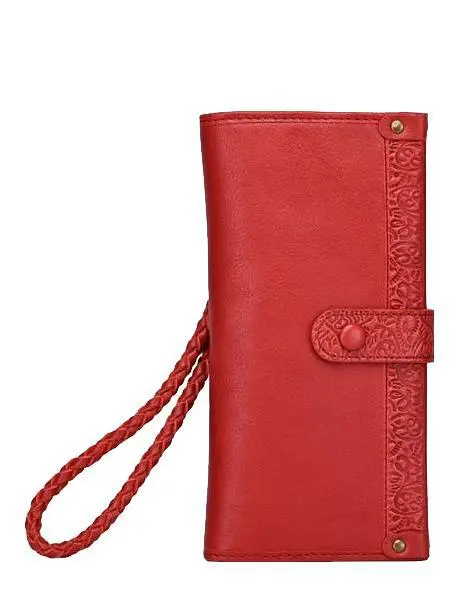 OLD TREND Iris Genuine Leather Rfid Wristlet Clutch - Red