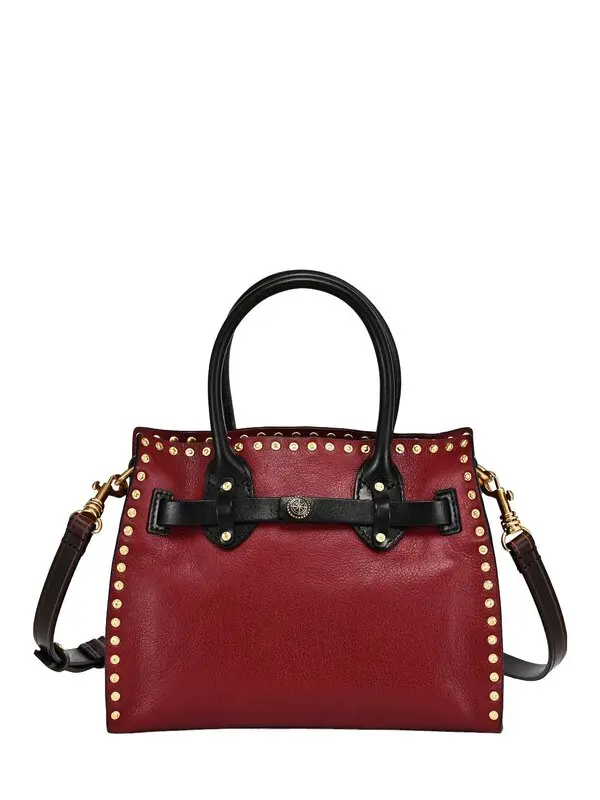 OLD TREND Westland Genuine Leather Studded Mini Tote - Maroon
