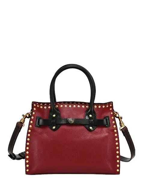 OLD TREND Westland Genuine Leather Studded Mini Tote - Maroon