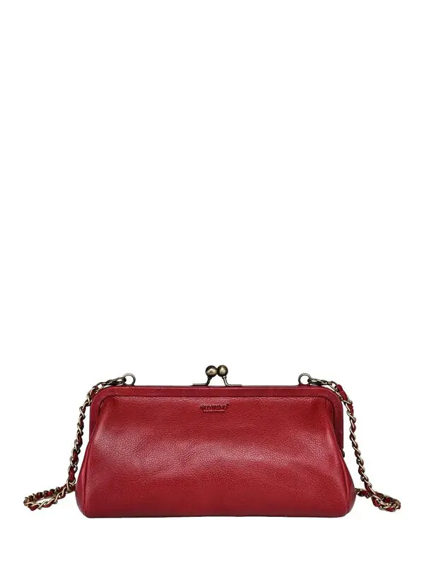 OLD TREND Iris Genuine Leather Vintage Frame Crossbody Bag - Maroon