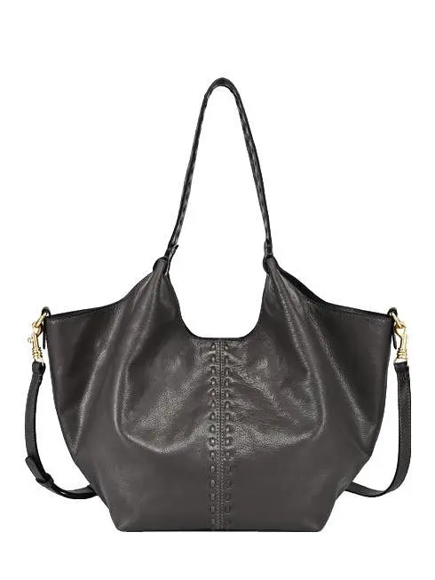 OLD TREND Magnolia Genuine Leather Handwoven Convertible Tote - Grey